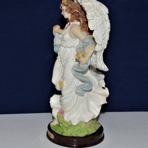 Vintage Premier Collection Angel Resin Figurine on a Stained Wood Base ...