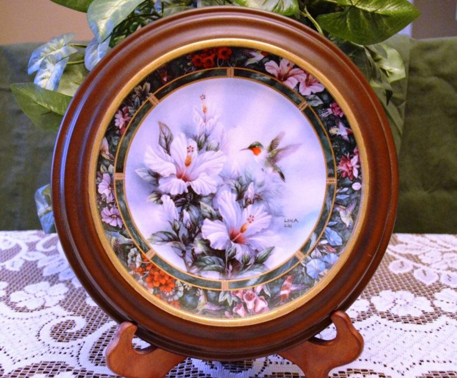 Vintage Lena Liu's Hummingbird Treasury Collection Plate "the Ruby ...