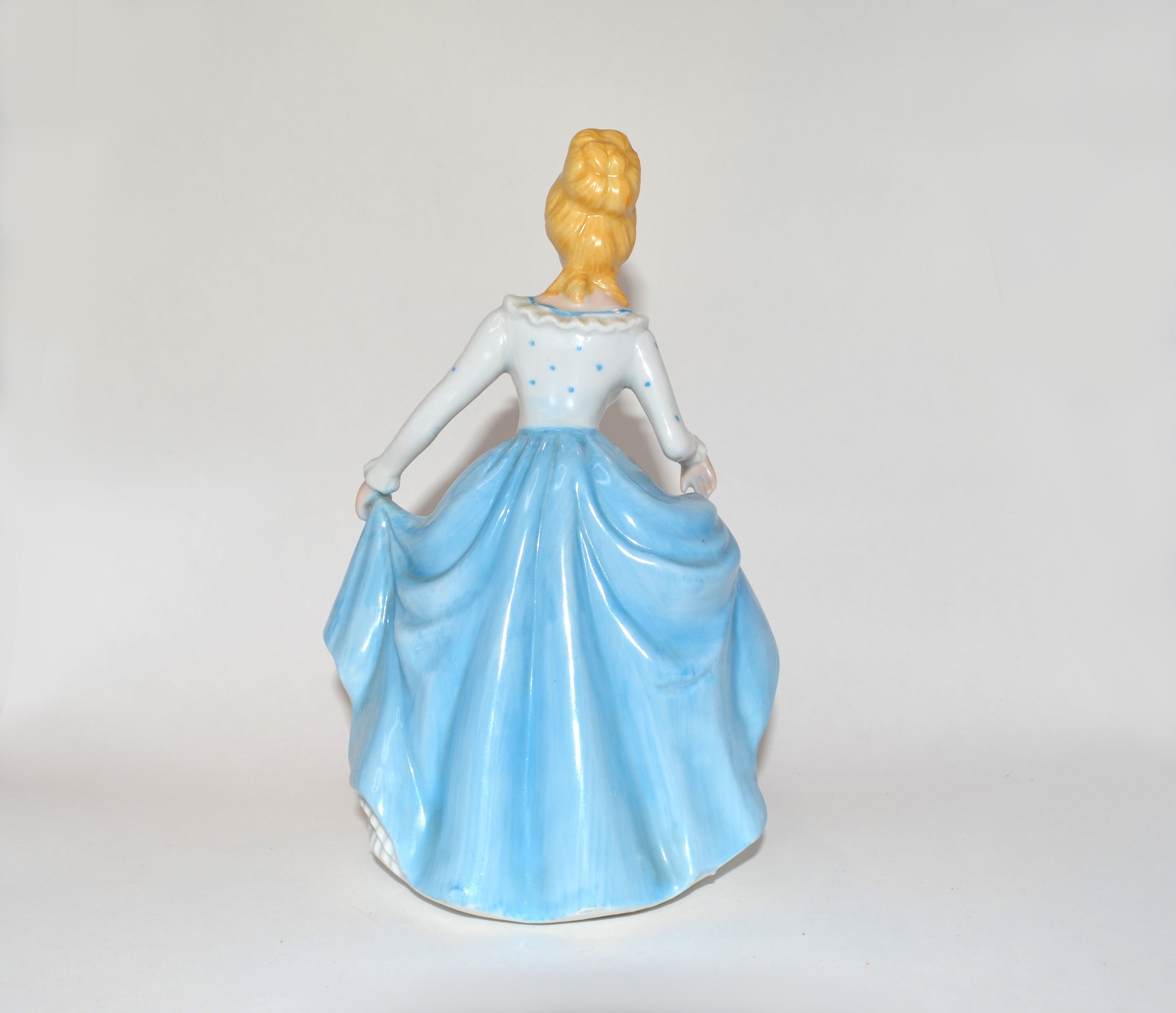 Vintage Victorian Lady Dancing Curtsey Collection Figurine Polka Dot ...