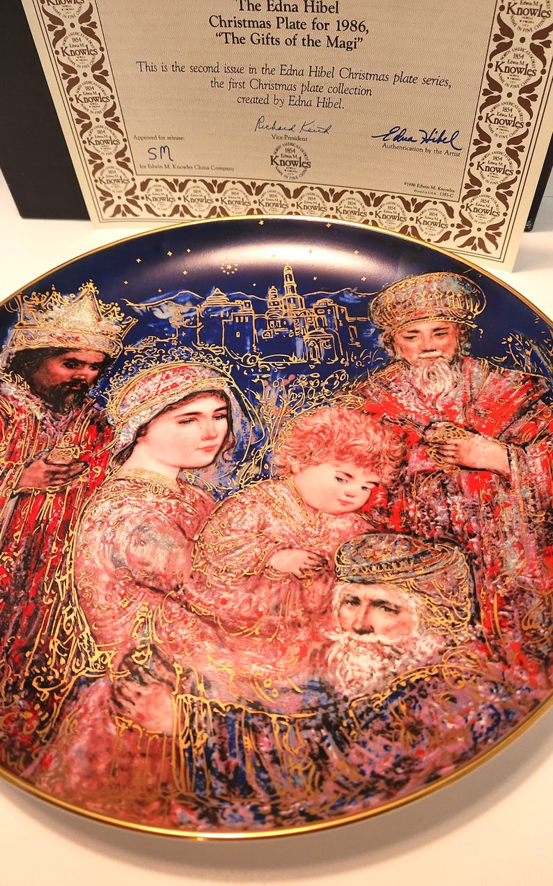 1986 Edna Hibel Knowles Christmas Plate - "the Gifts of Magi" Plate No ...