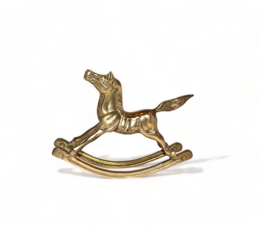 Vintage Solid Brass Rocking Horse Figurine - Made in Twaiwan - Etsy
