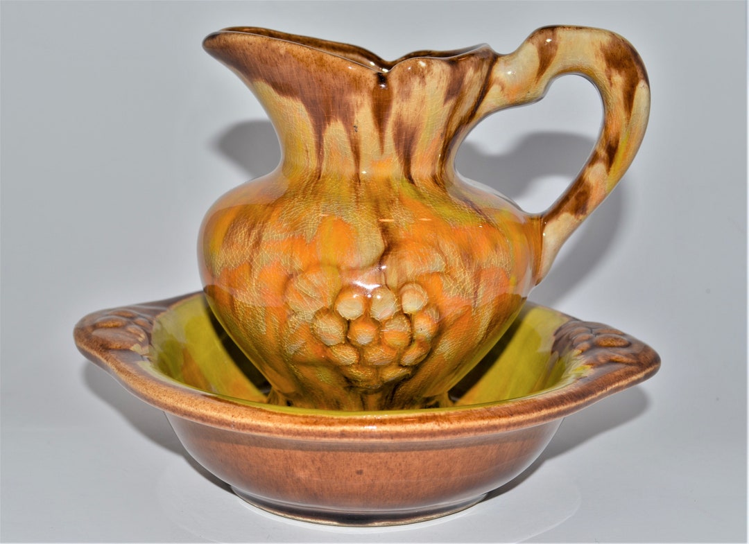 Mid Century Modern Cal Style 1107 USA Pottery Ceramic Pitcher and ...