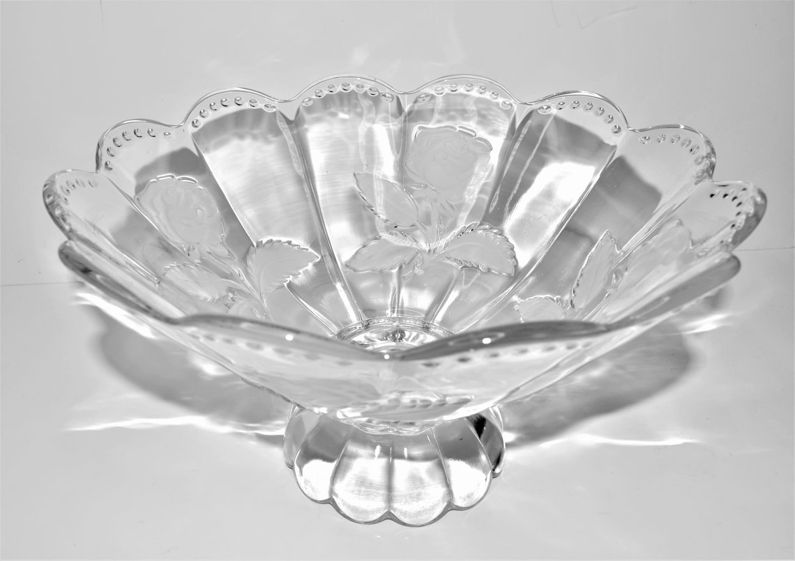 Vintage Imperlux Hand Cut Crystal Glass Large Compote Footed - Etsy