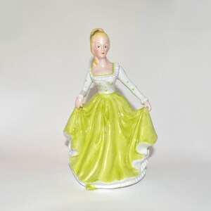 Vintage Victorian Lady Dancing Curtsey Collection Figurine Polka Dot ...