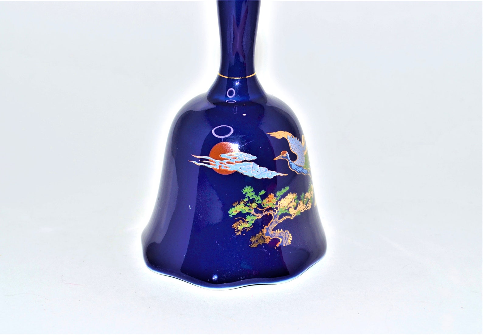 Vintage Cobalt Blue Gold Trim Porcelain Bell Cranes Japan A - Etsy
