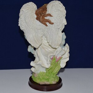 Vintage Premier Collection Angel Resin Figurine on a Stained Wood Base ...