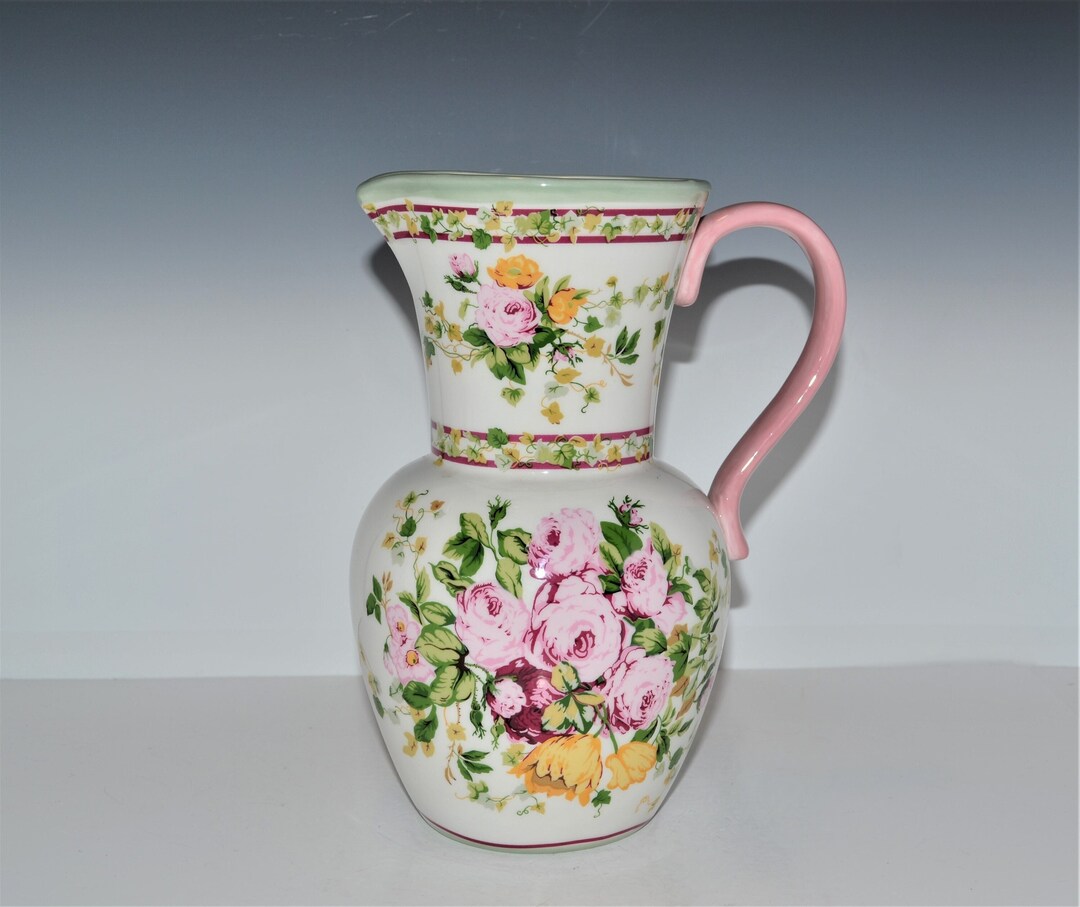 Vintage Laura Ashley Ceramic Vase Shabby Chic English Country Pitcher ...