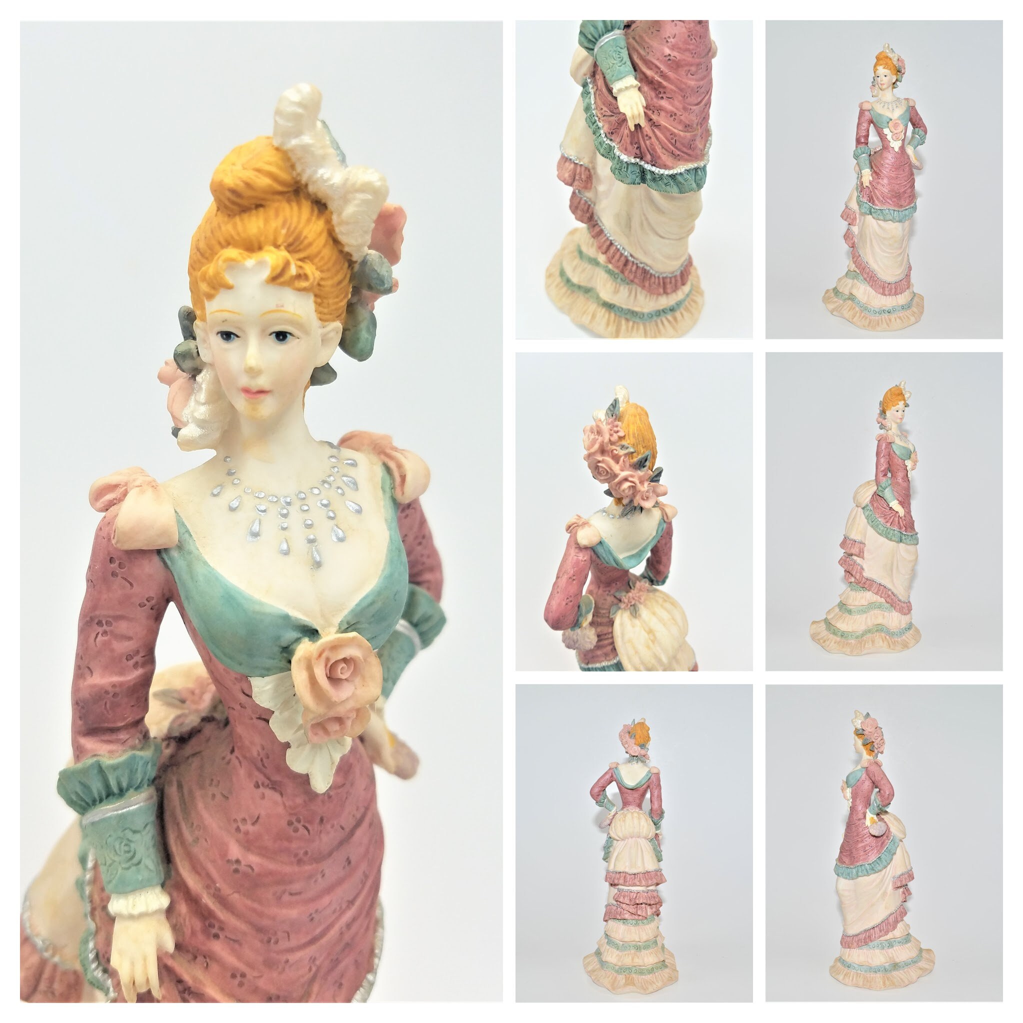 Victorian Elegant Lady Figurine la Belle Epoque Dress Versailles French ...