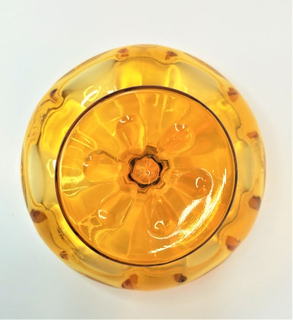 Collectibles Vintage Viking Epic Six Petal Amber Gold Round Compote ...