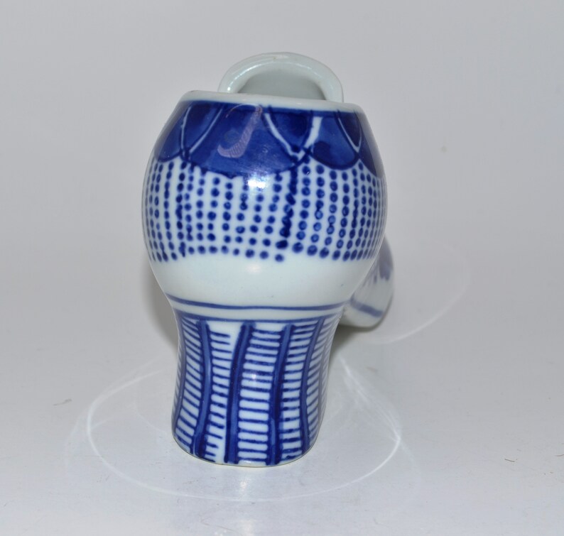 Vintage Cobalt Blue and White Hand Painted Porcelain Victorian Shoe ...