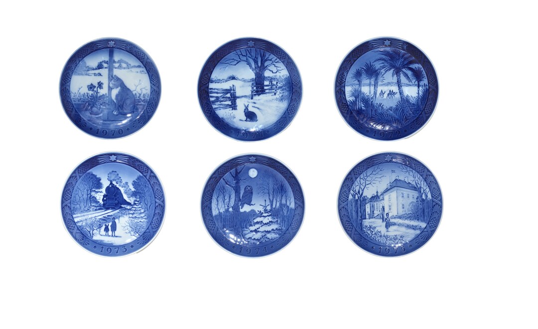 Royal Copenhagen Denmark Christmas Collection Plate 1970 to 1975 Artist ...
