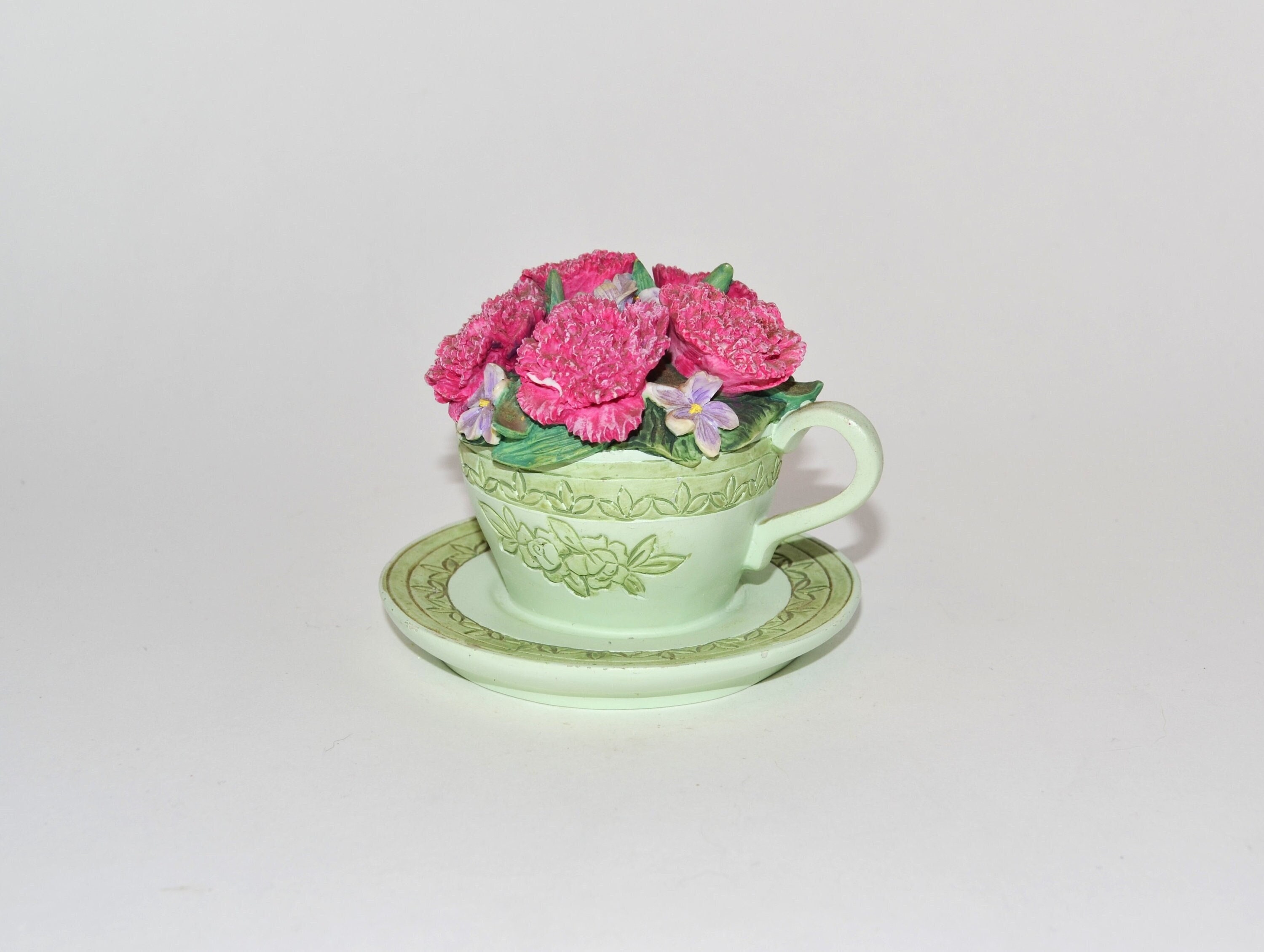 Avon Flower of the Month Teacup Musical June Carnations With Violets ...