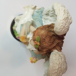 Vintage Premier Collection Angel Resin Figurine on a Stained Wood Base ...