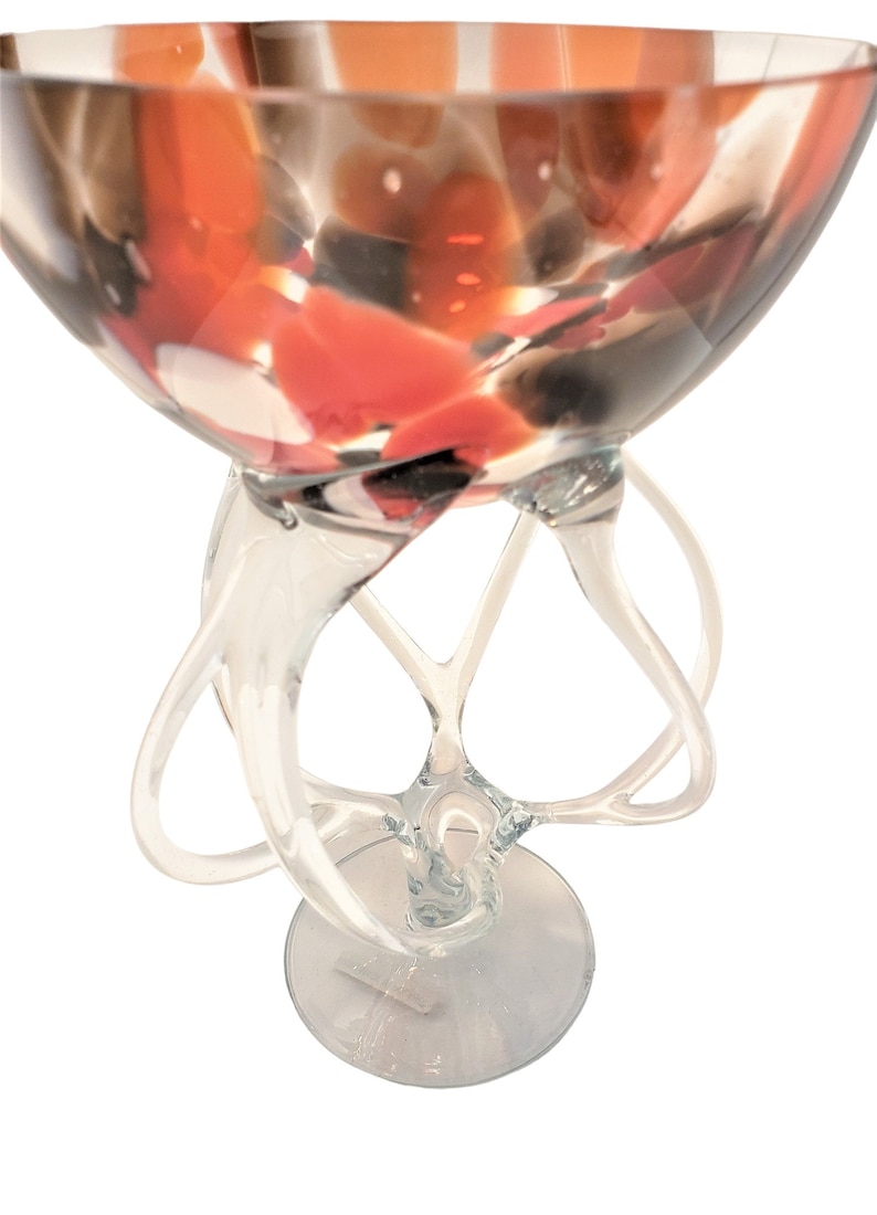 Krosno Józefina Hand Blown Glass Jellyfish Compote Centerpiece Bowl 10 ...