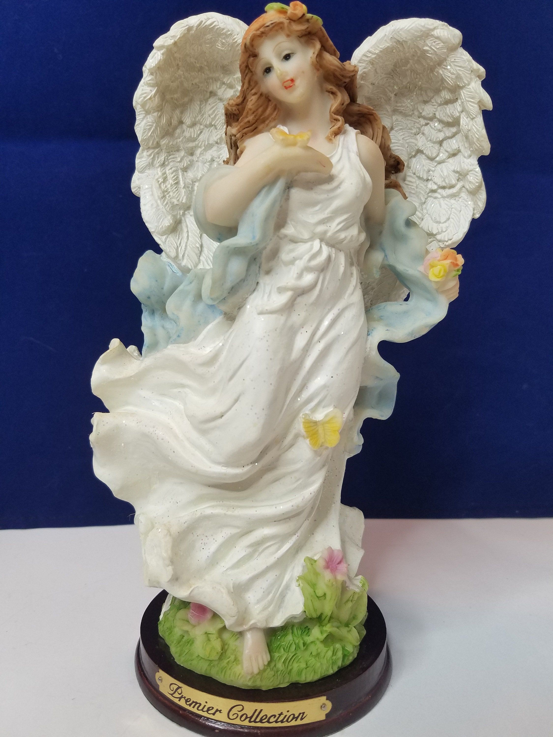 Vintage Premier Collection Angel Resin Figurine on a Stained - Etsy