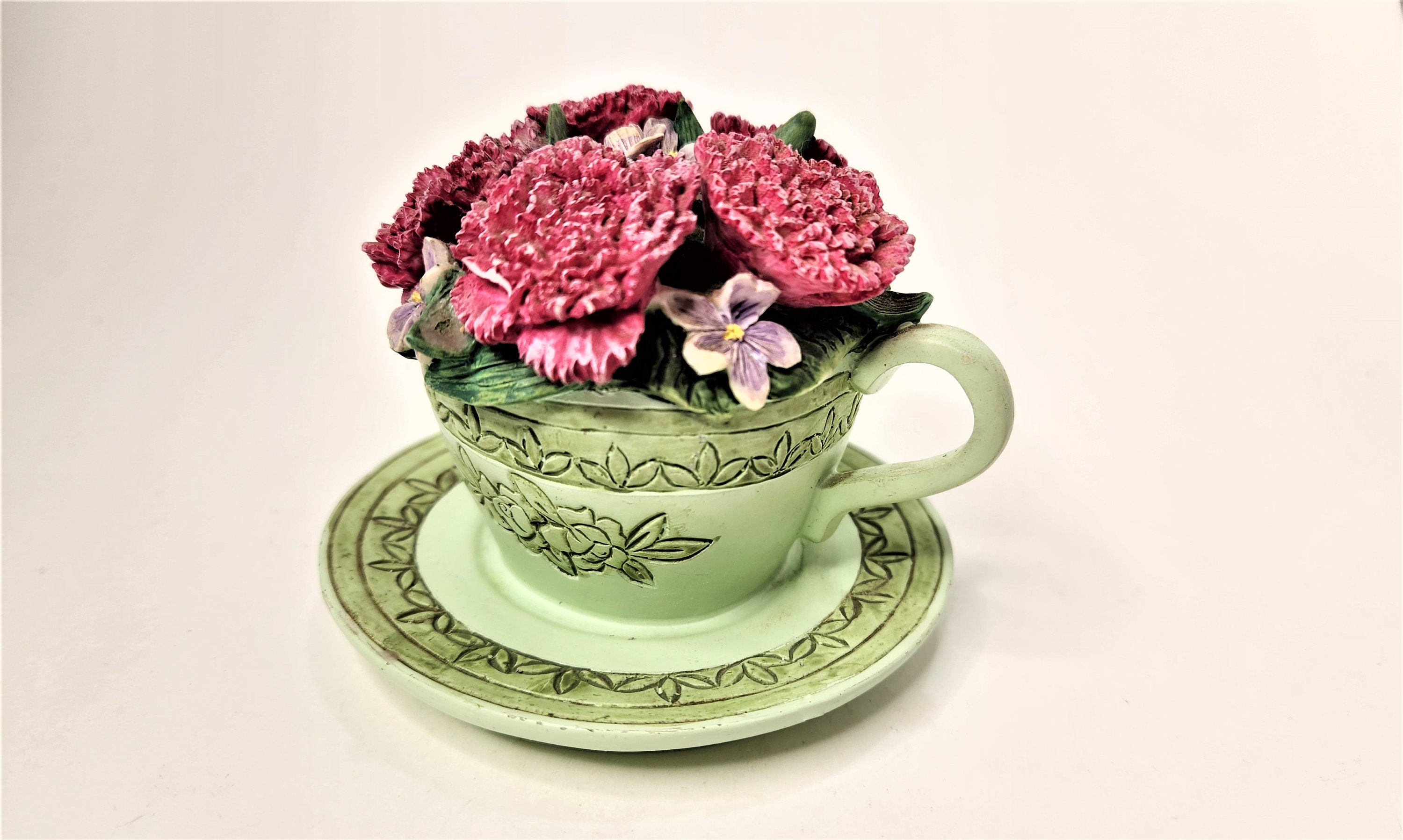 Avon Flower of the Month Teacup Musical June Carnations With Violets ...