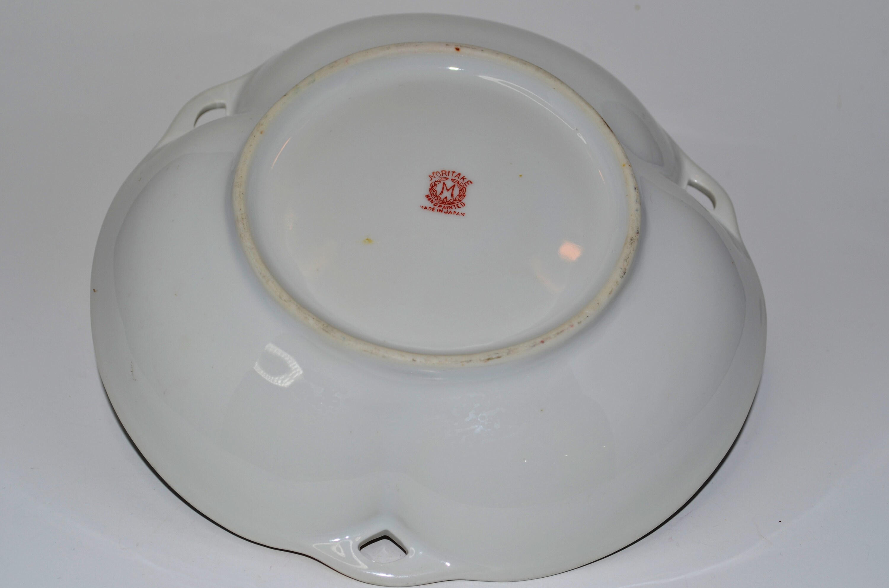 Vintage Noritake Morimura Blue Lusterware Dish With Hand Painted Fruit ...