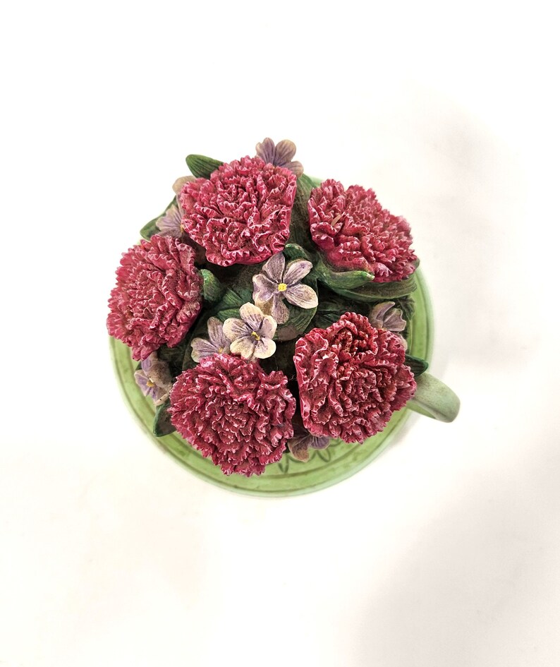 Avon Flower of the Month Teacup Musical June Carnations With Violets ...