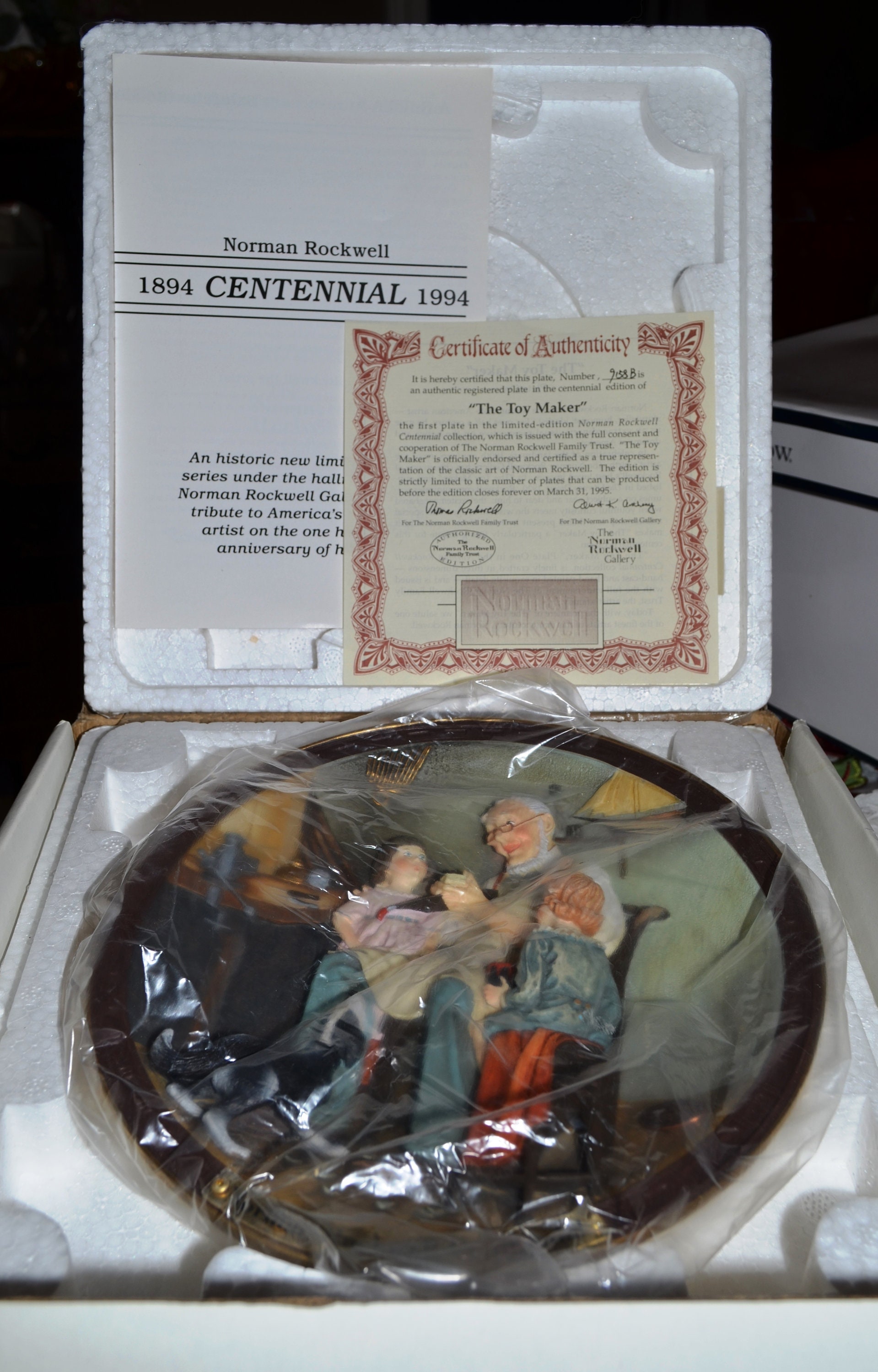 Norman Rockwell 1994 Centennial Plate 3D Bradex Plate the Toy Maker Plate Number 9158B NIB - Etsy