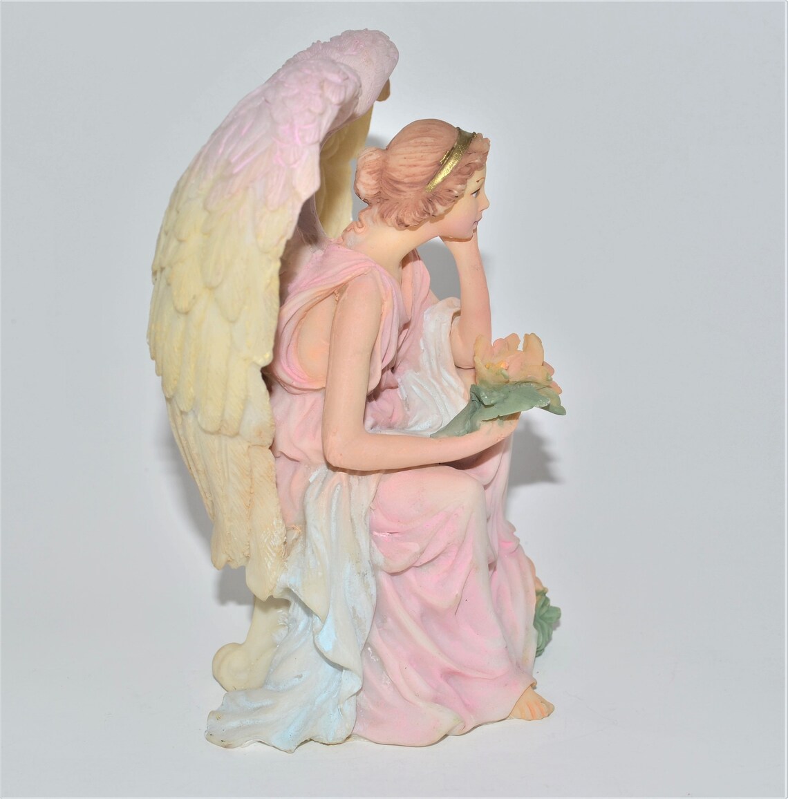 HTF Angel Figurine Sitting Holding Lily Ophelia Heartseeker - Etsy