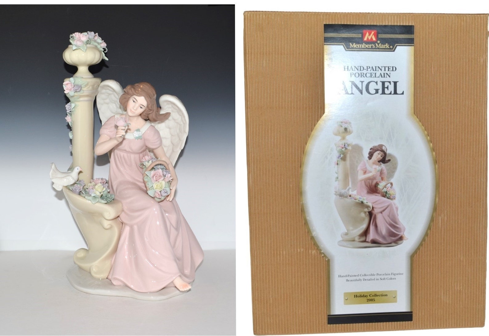 O'well Grandeur Noel Collector's Edition Porcelain Angel Sitting With ...