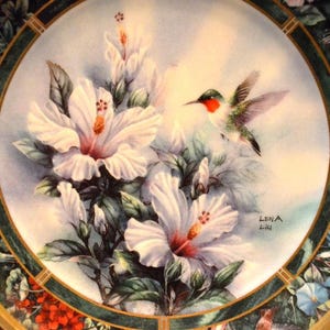 Vintage Lena Liu's Hummingbird Treasury Collection Plate "the Ruby ...