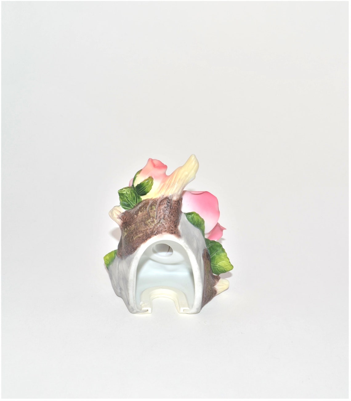 Porcelain Capodimonte Style Lighted Pink Rose Night Light Cover - Etsy