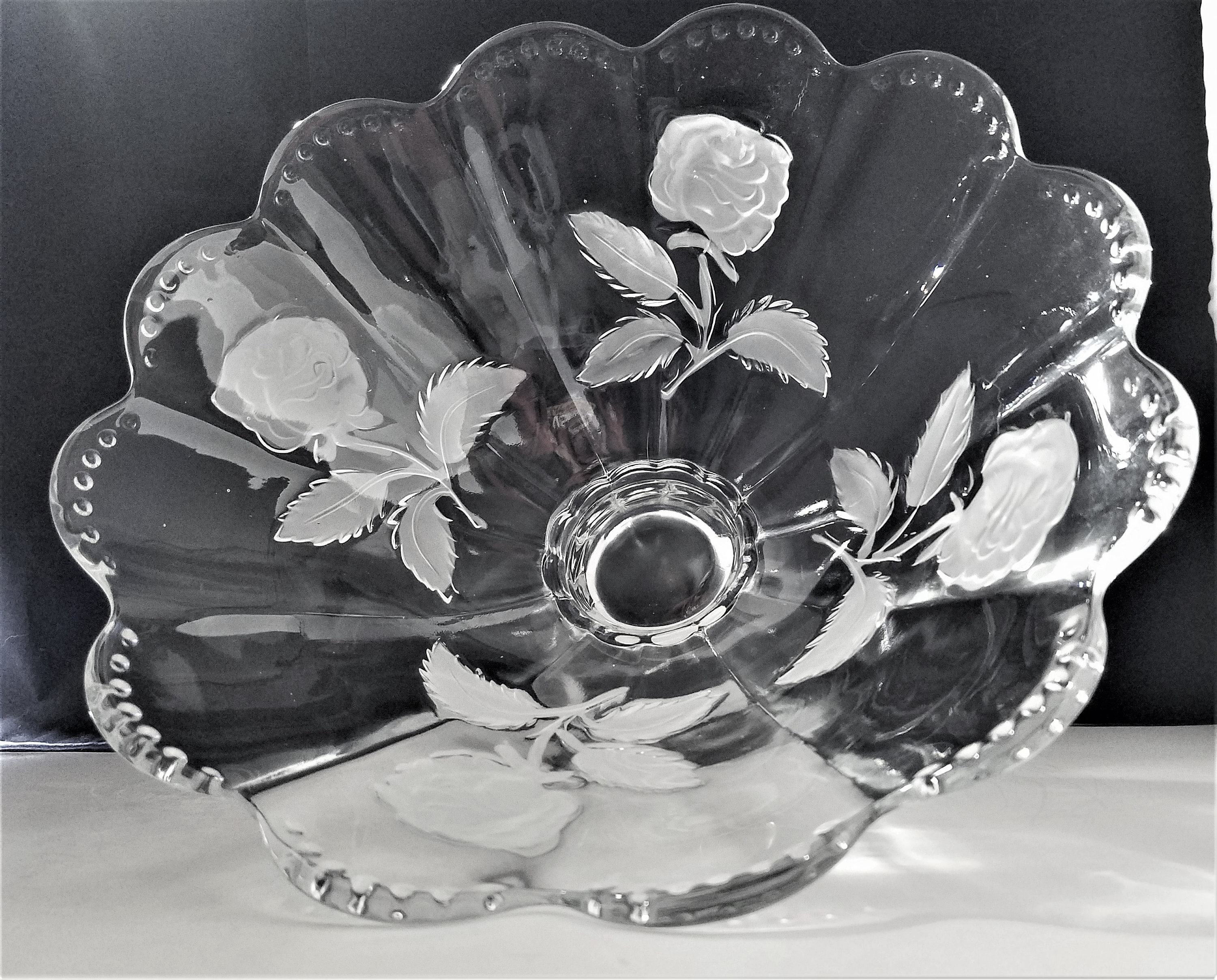 Vintage Imperlux Hand Cut Crystal Glass Large Compote Footed ...