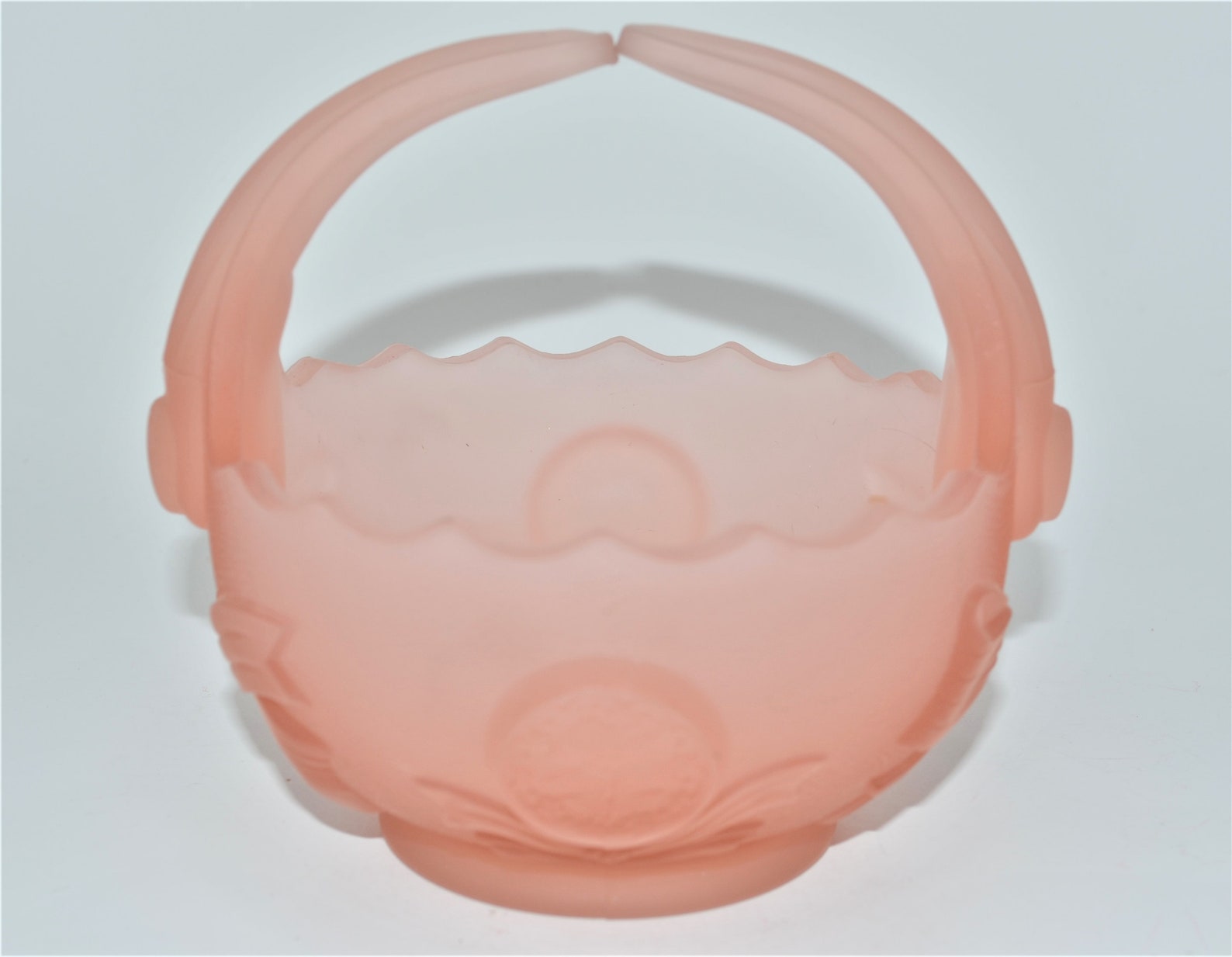 Vintage Lenox Imperial Pink Satin Glass Basket With Split Handle ...