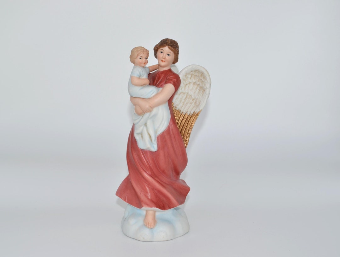 1980s Homco Porcelain Collectible Figurine - Angel With Baby #1414 - Etsy
