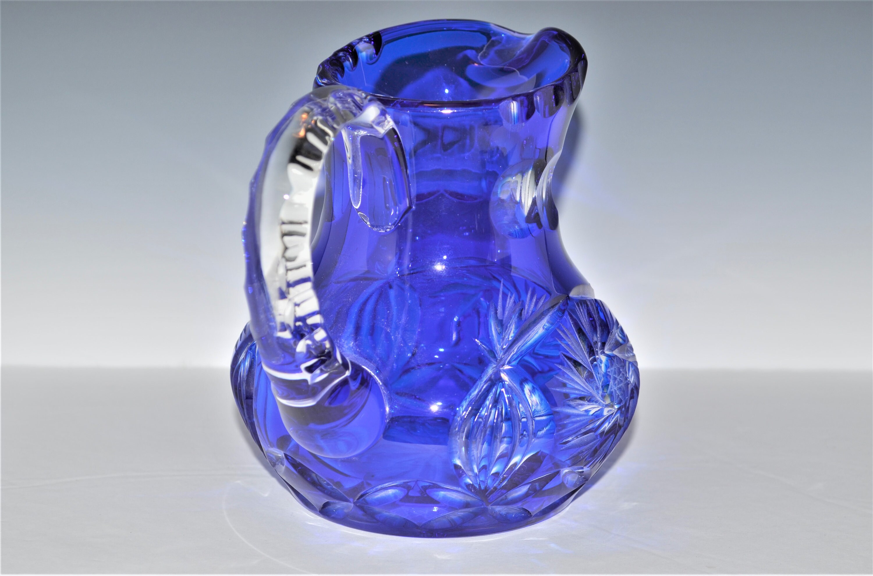 Vintage Cobalt Blue 24% Pbo Lead Crystal Creamer, Crystal Clear ...