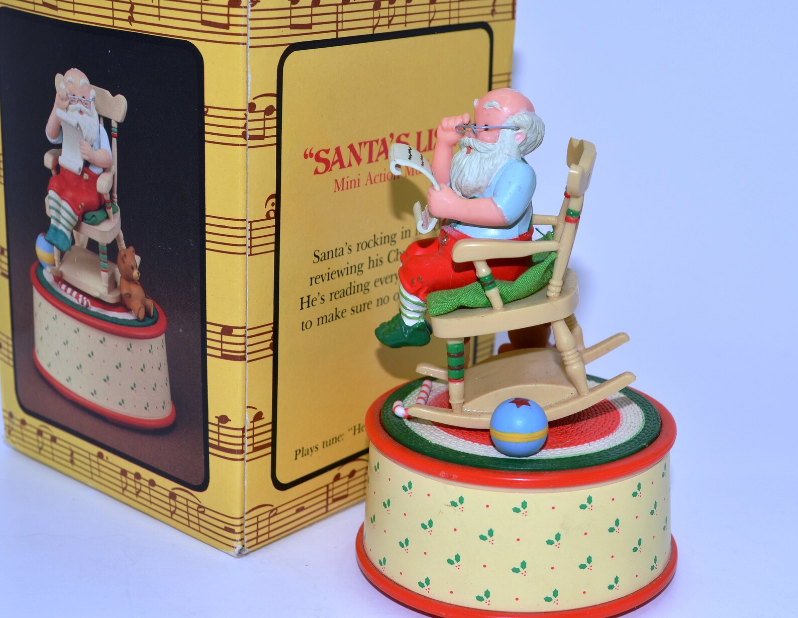Vintage Enesco 1986 santa's List Mini Action - Etsy