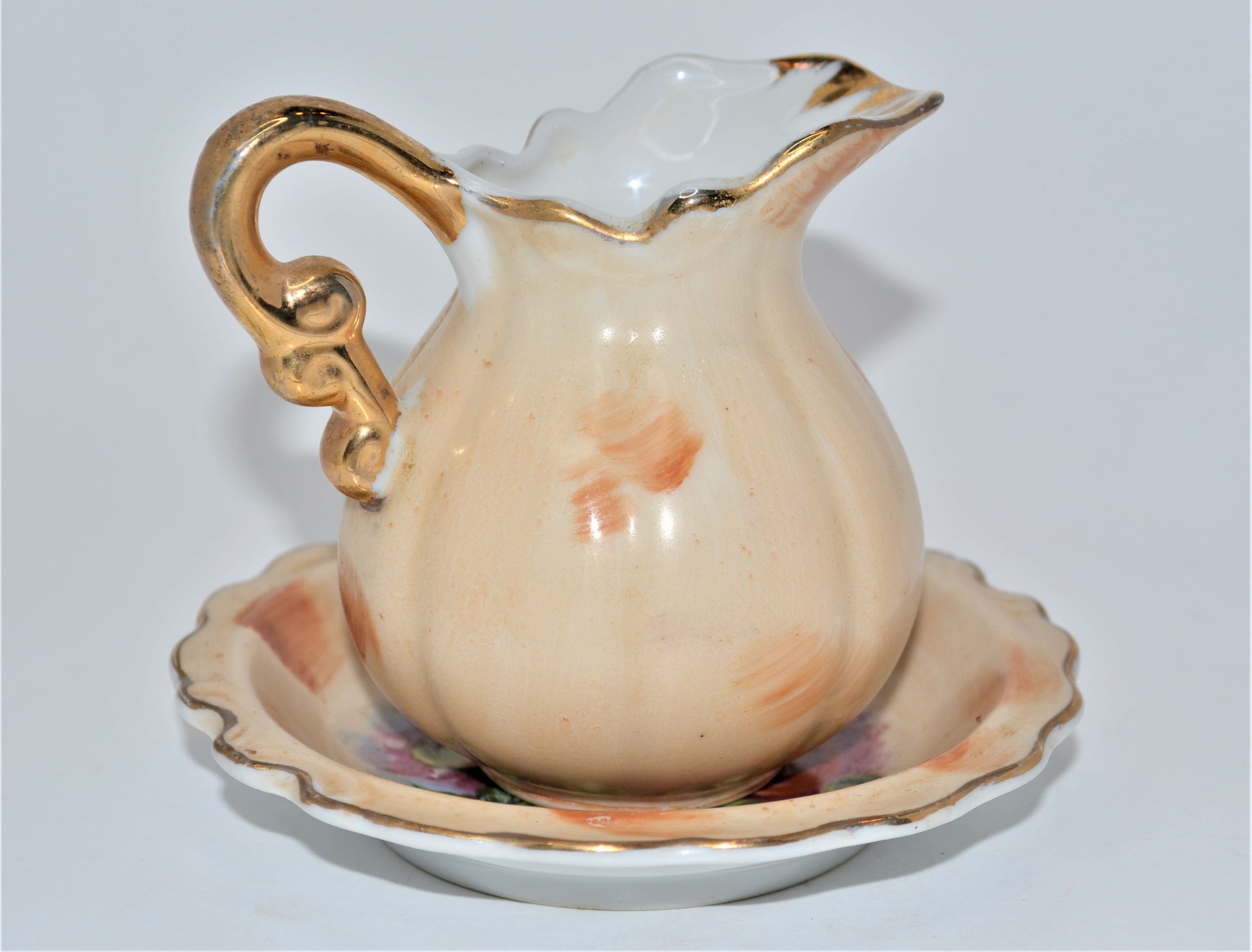 Vintage Enesco Japan Porcelain Hand Painted Small Pitcher and Bowl Set ...