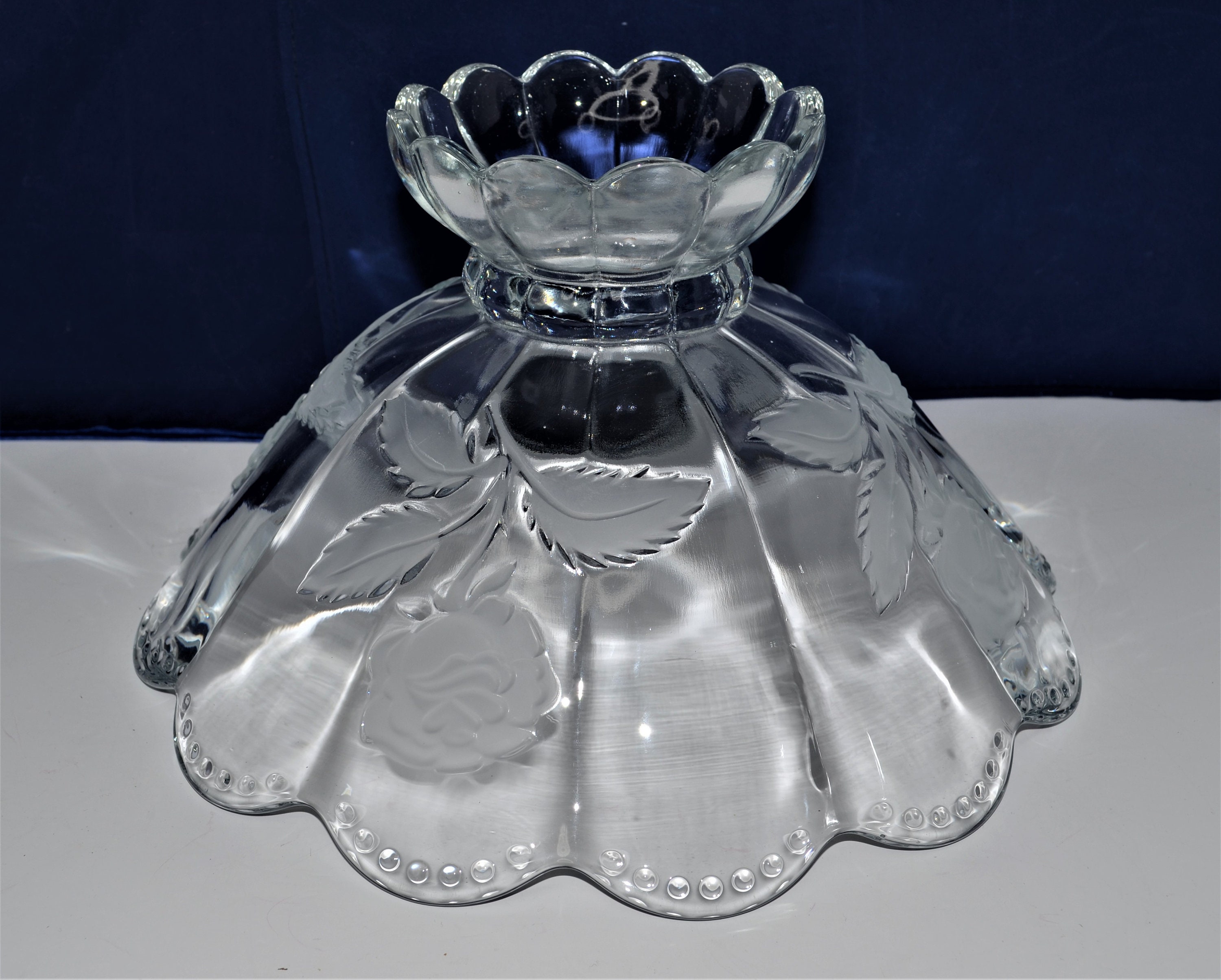 Vintage Imperlux Hand Cut Crystal Glass Large Compote Footed ...