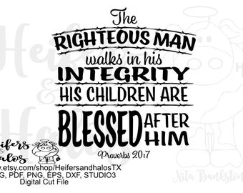 Proverbs 20 7 | Etsy