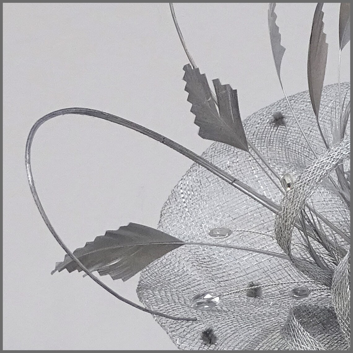 Formal Metallic Silver Disc Fascinator With Feathers for - Etsy UK