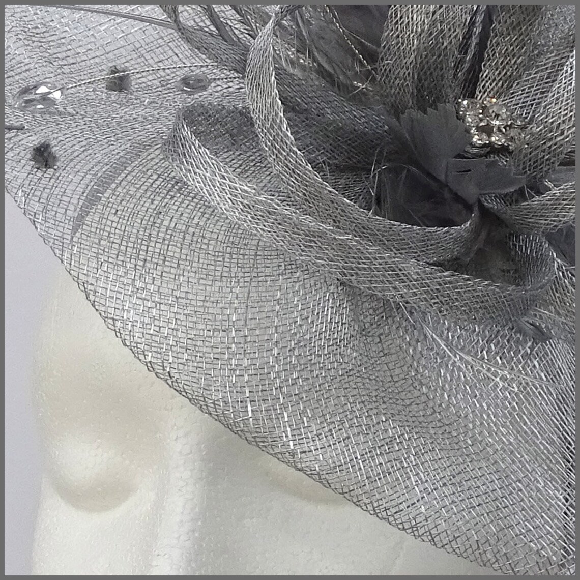 Formal Metallic Silver Disc Fascinator With Feathers for - Etsy UK