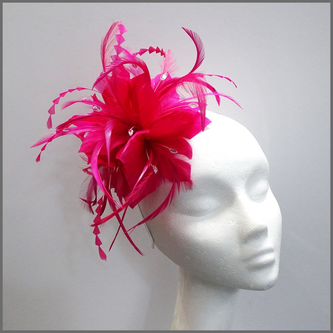 Large Fuschia Fascinator Pink Headband Wedding Headpiece - Etsy UK