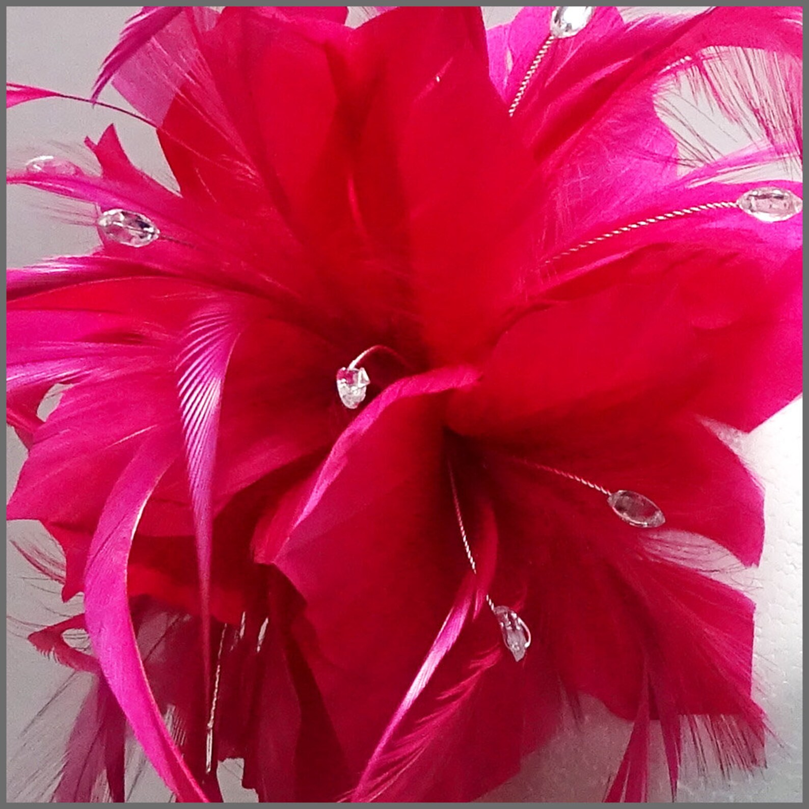 Large Fuschia Fascinator Pink Headband Wedding Headpiece - Etsy UK