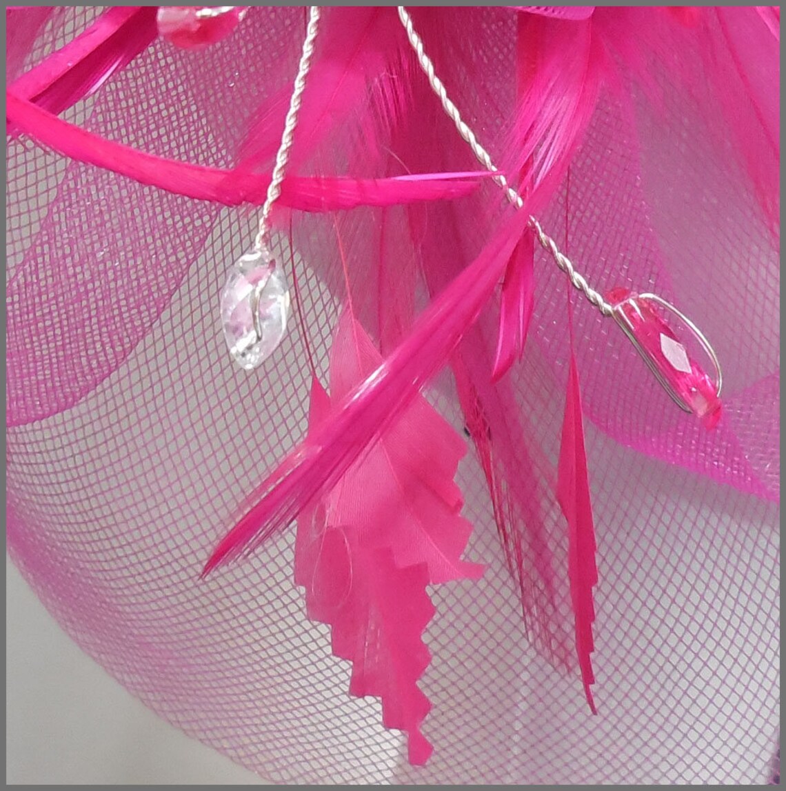 Fuchsia Pink Ladies Feather Headpiece on Headband for Wedding Guest ...