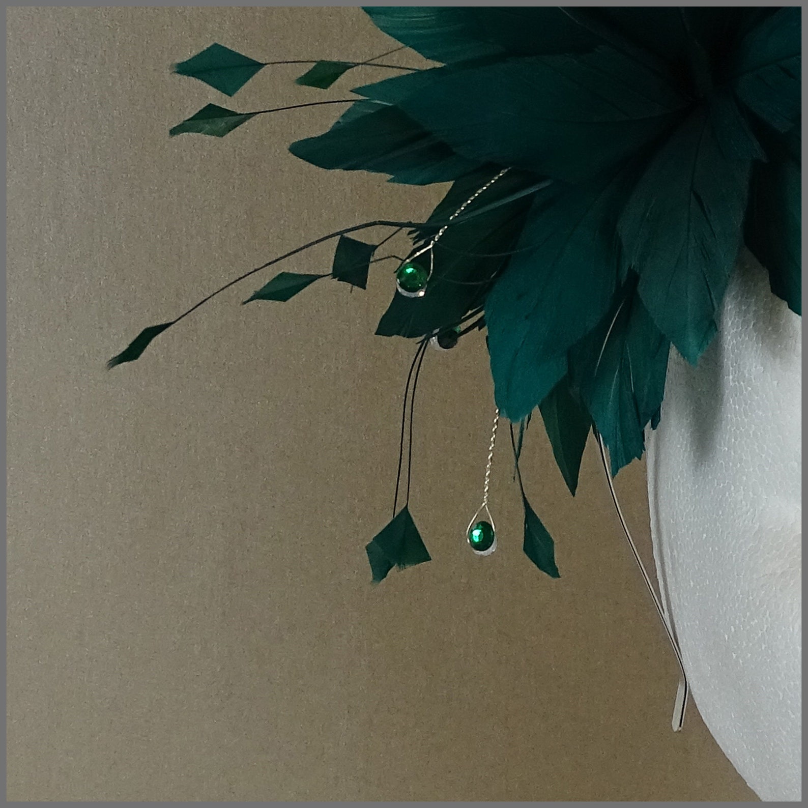 Delicate Emerald Green Full Feather Fascinator Headpiece for Formal ...