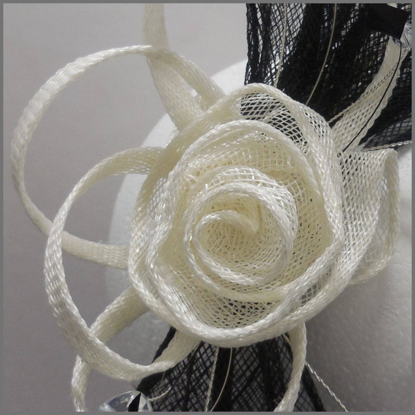 Black and Ivory Fascinator Floral Headpiece Rose Fascinator - Etsy