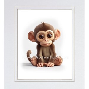 Baby Monkey Artwork Print / Bedroom Nursery Décor, Babies and Toddlers ...