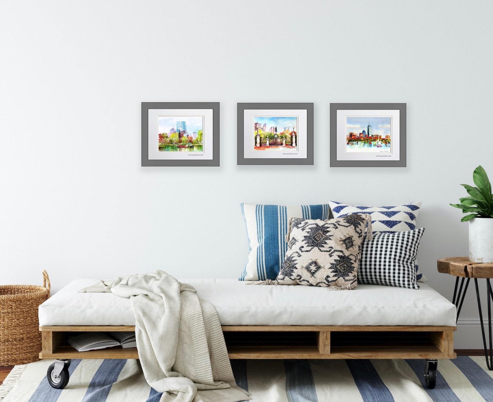 Prudential Boston Skyline Fine Art Landscape Watercolor - Etsy