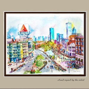 Marathon in Boston, Vibrant Spring Colors and Athletes in Motion ...