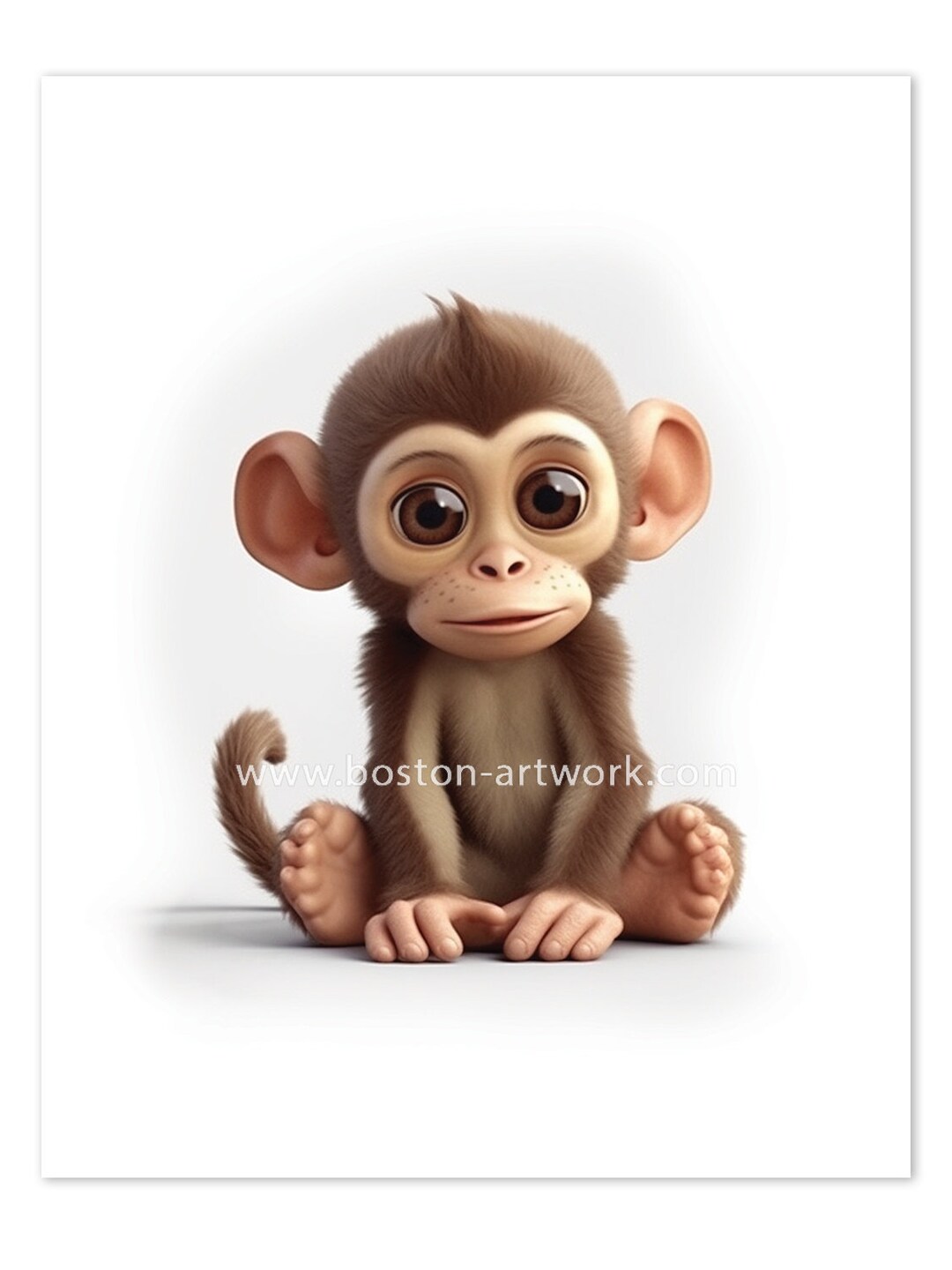 Baby Monkey Artwork Print / Bedroom Nursery Décor, Babies and Toddlers ...