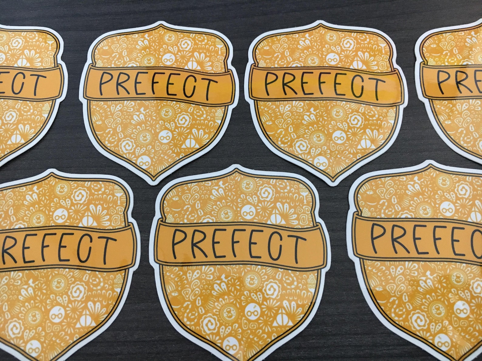 Yellow Prefect Badge Vinyl Sticker Potterhead Zentangle - Etsy