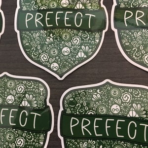 Green Prefect Badge Vinyl Sticker | Potterhead Zentangle Pattern Design ...