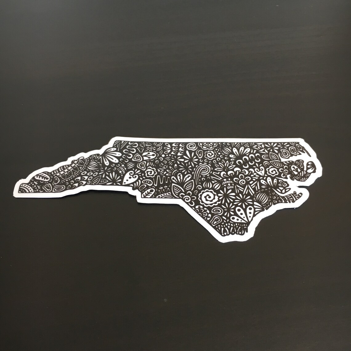 North Carolina Vinyl Sticker NC Sticker Zentangle Sticker - Etsy