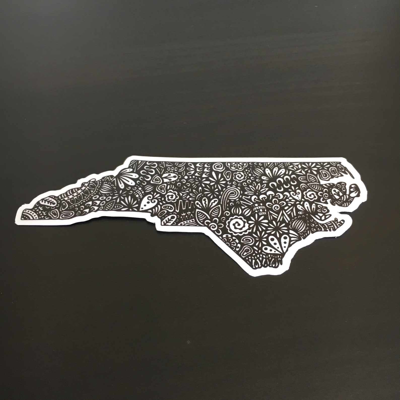 North Carolina Vinyl Sticker NC Sticker Zentangle Sticker - Etsy